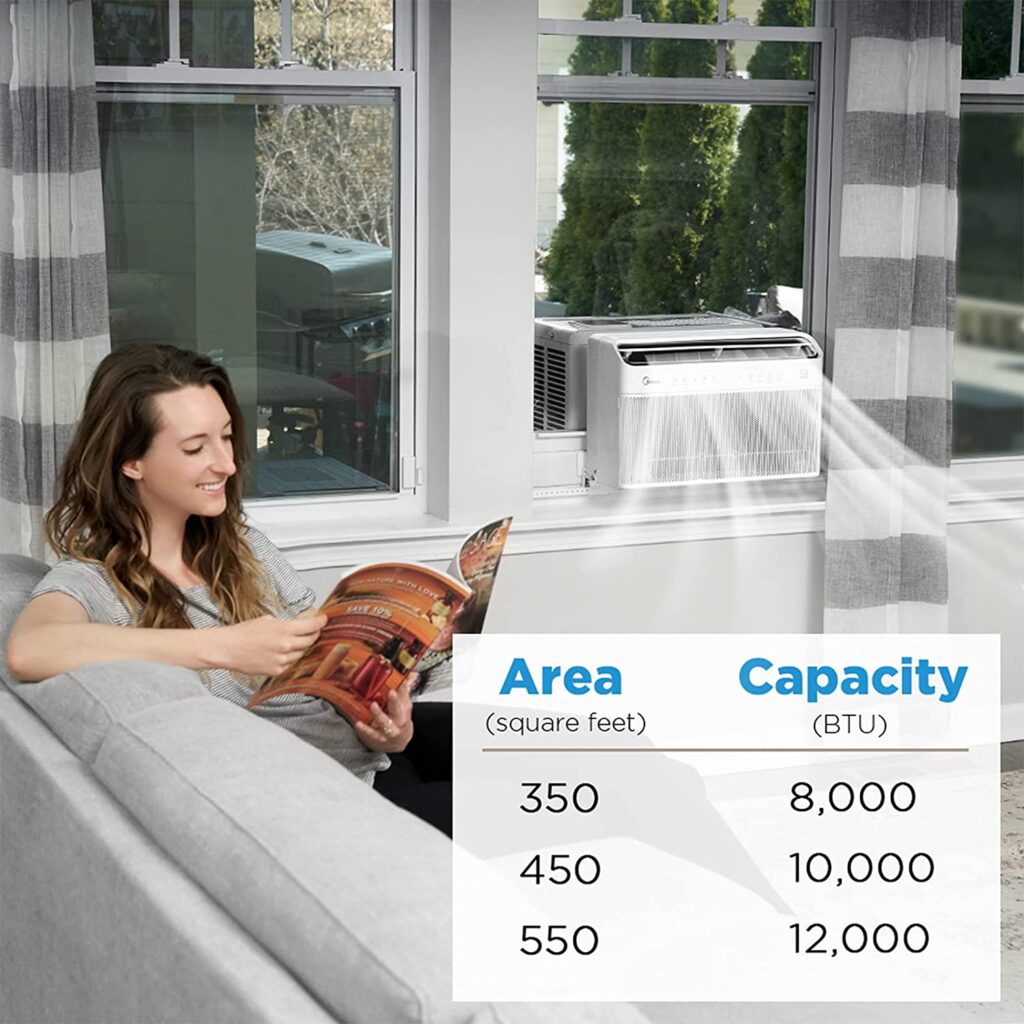Midea 10,000 BTU U-Shaped Smart Inverter Window Air Conditioner ...
